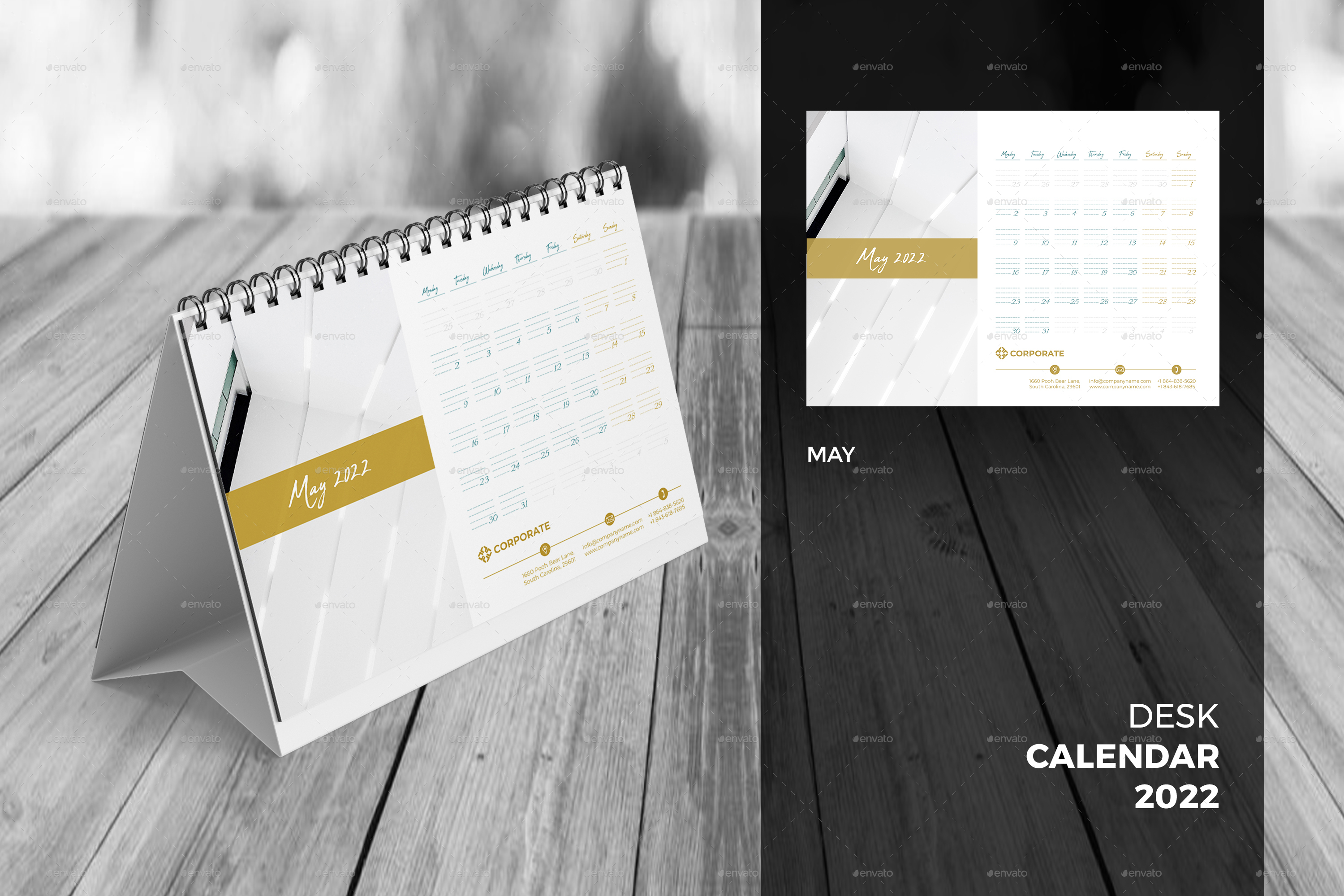 Desk Calendar 2022, Print Templates | GraphicRiver