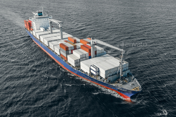 Container vessel in the sea Stock Photo by a_medvedkov | PhotoDune