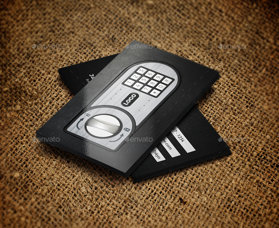 Safe Box Code Lock Business Card, Print Templates | GraphicRiver