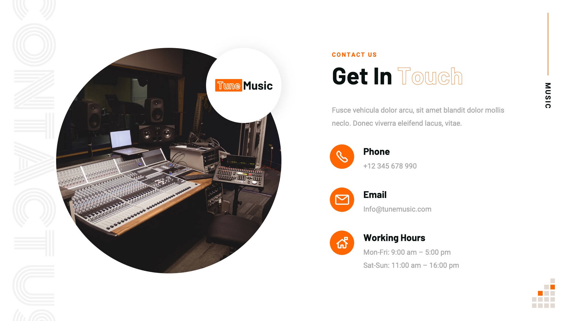 TUNEMUSIC - Music Production & Sound Studio Powerpoint Template ...