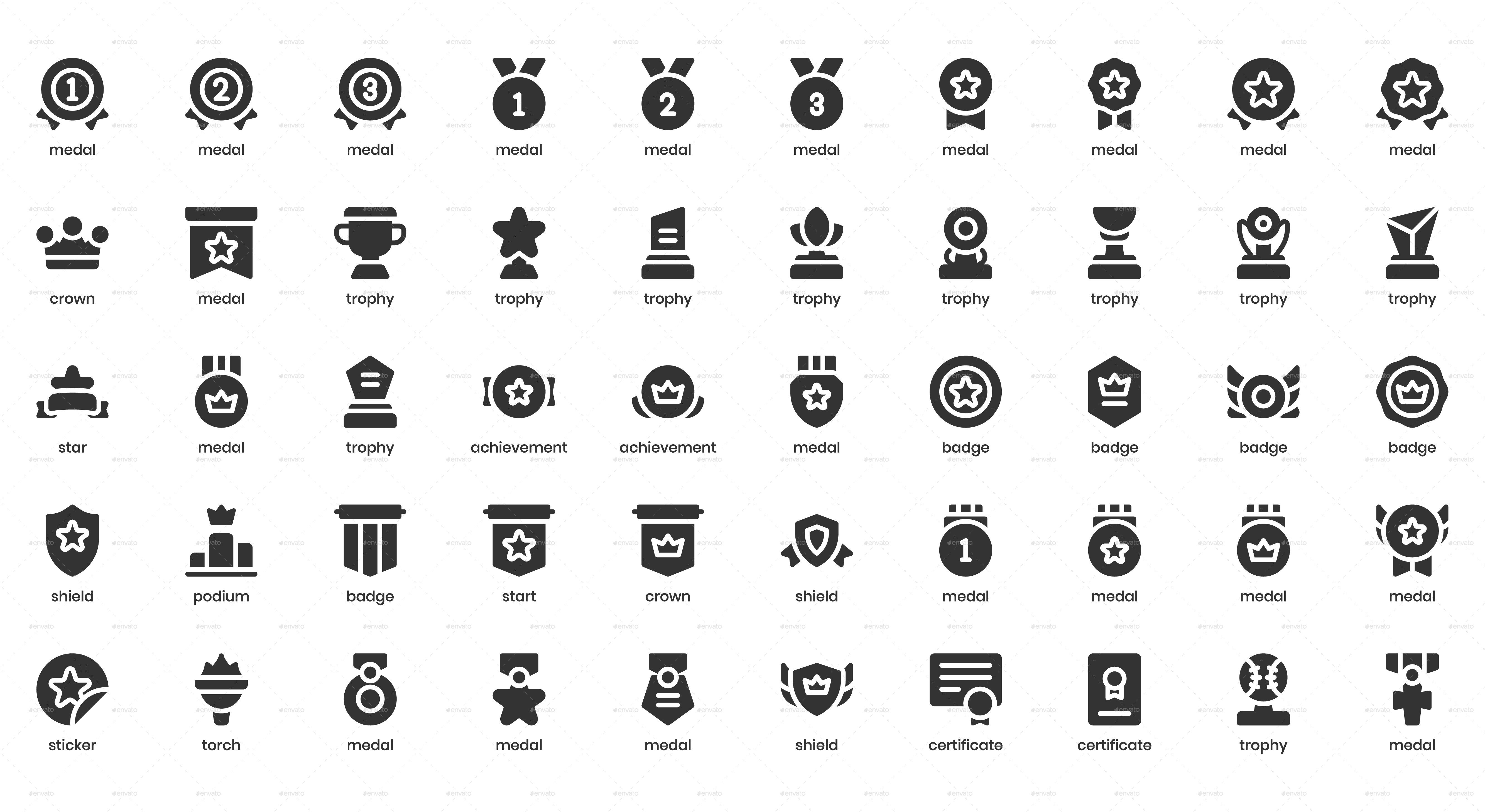 Award icon Set, Icons | GraphicRiver
