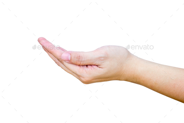 Open female hand isolated on white background with clipping path Stock ...