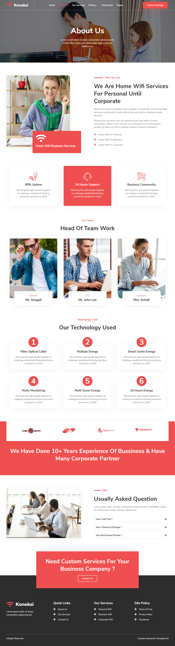 Koneksi - Home Wifi Internet Services Elementor Template Kit by Design_8
