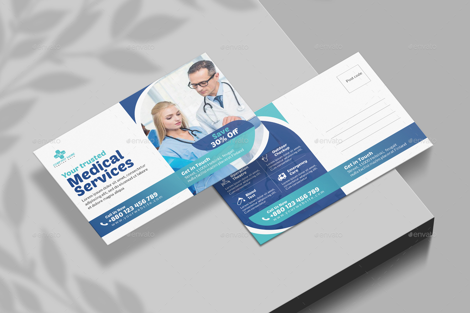 Medical Postcard, Print Templates | GraphicRiver