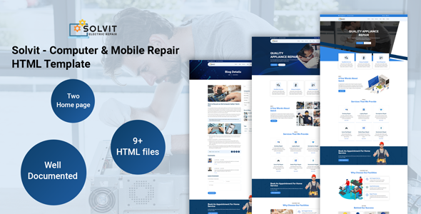 Solvit - Computer & Mobile Repair HTML Template by DropletWeb | ThemeForest