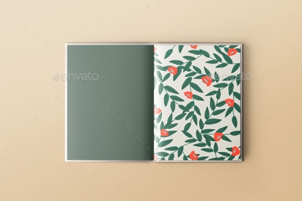 Open book, green and floral patterned pages Stock Photo by Rawpixel