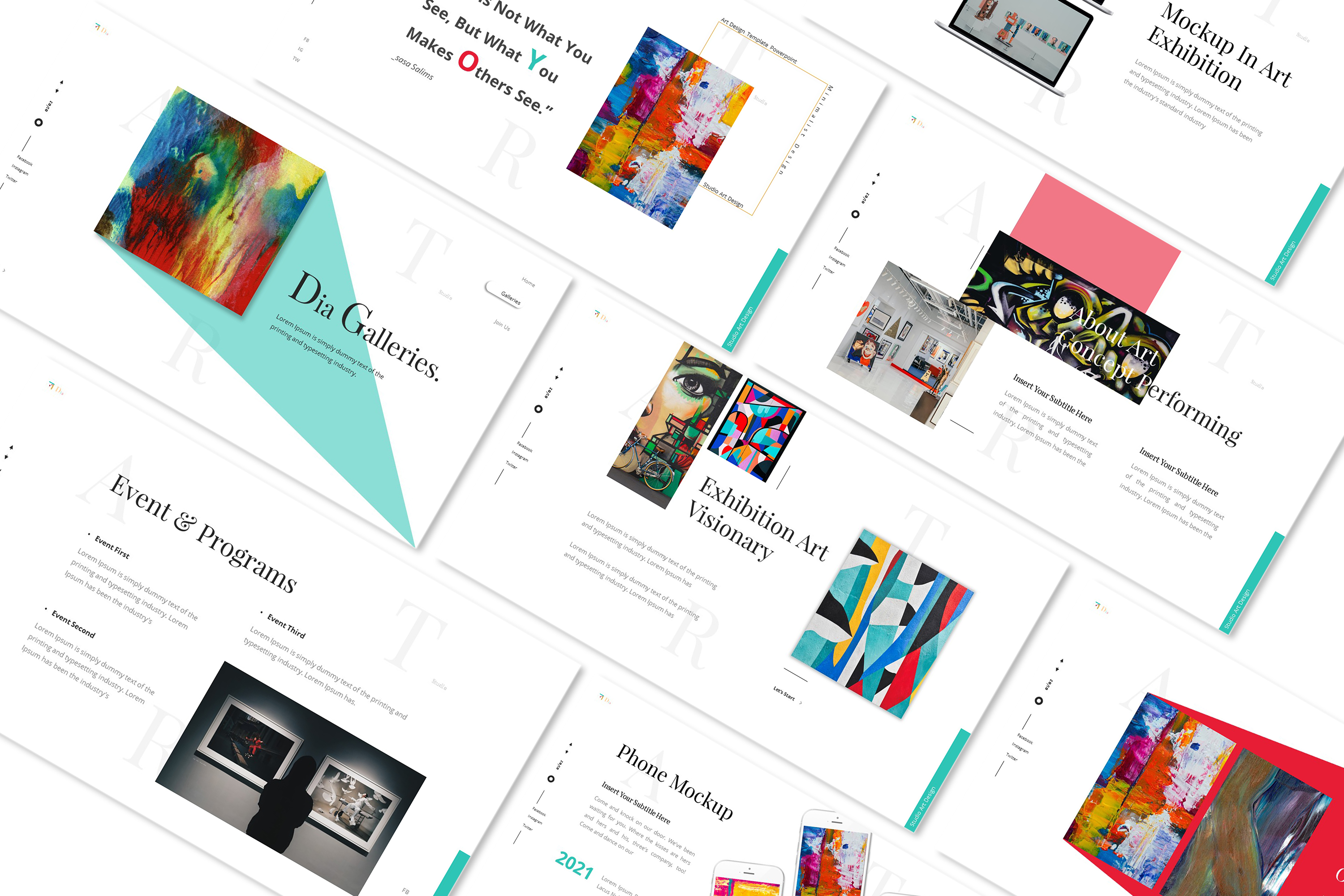 Dia Art Gallery Google Slides Template, Presentation Templates ...