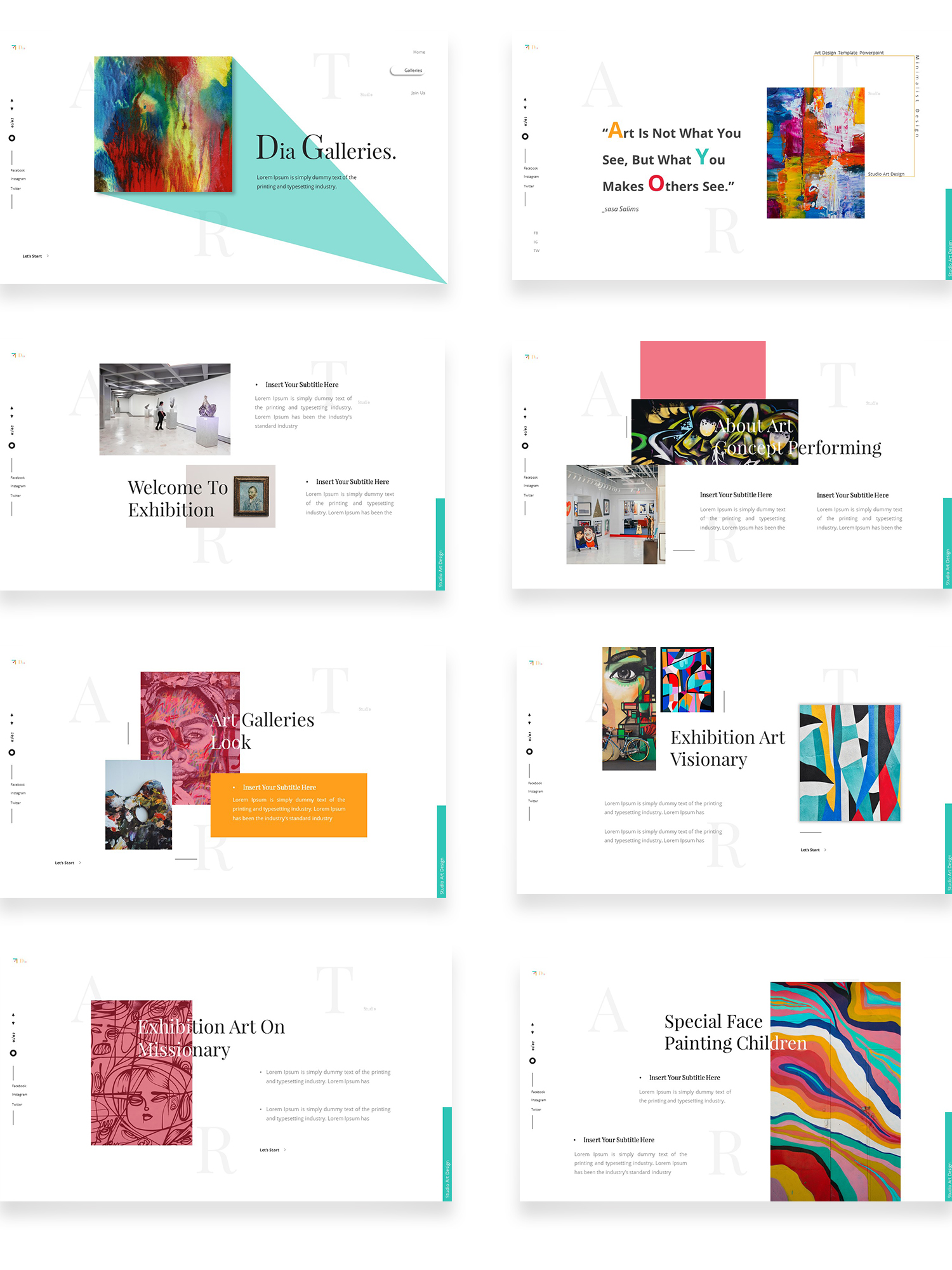 Dia Art Gallery Google Slides Template, Presentation Templates ...