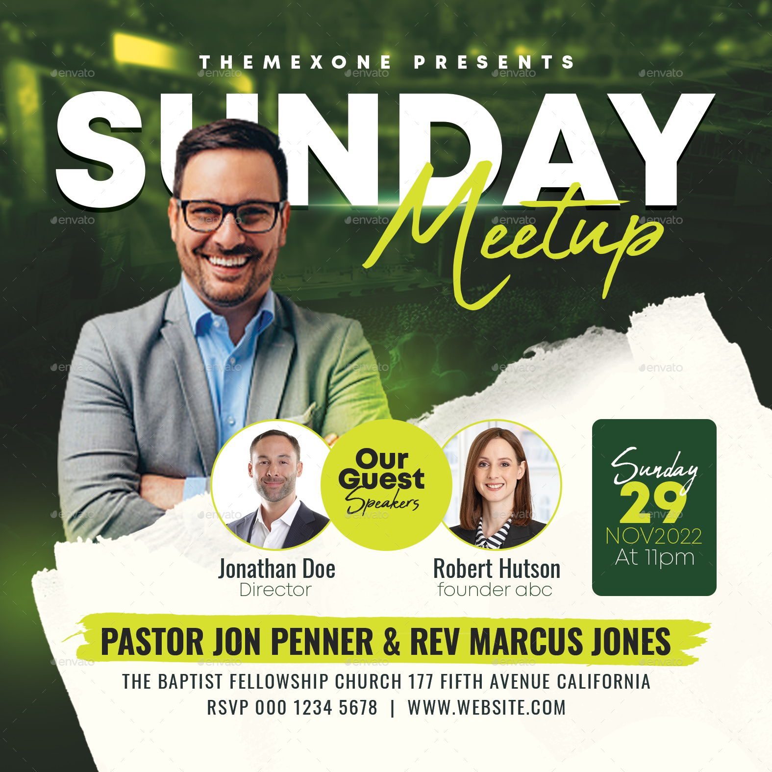 Sunday Meetup Flyer & Social Media Post, Print Templates | GraphicRiver