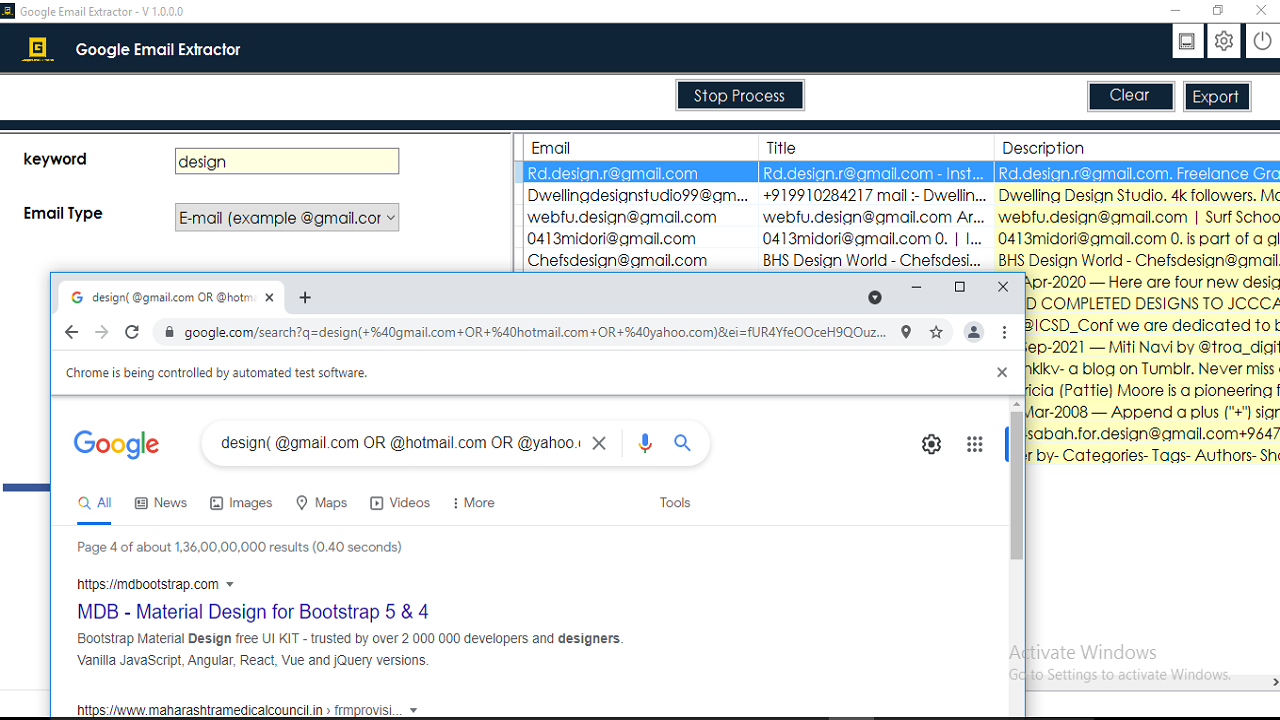 Google Email Extractor with any keyword by bhansalisoft | CodeCanyon