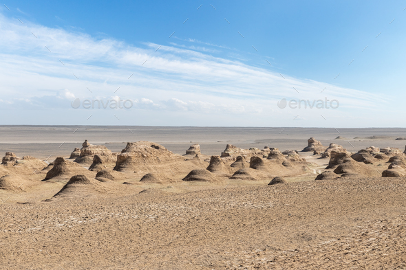 wind erosion landscape in western wilderness Stock Photo by chuyu2014