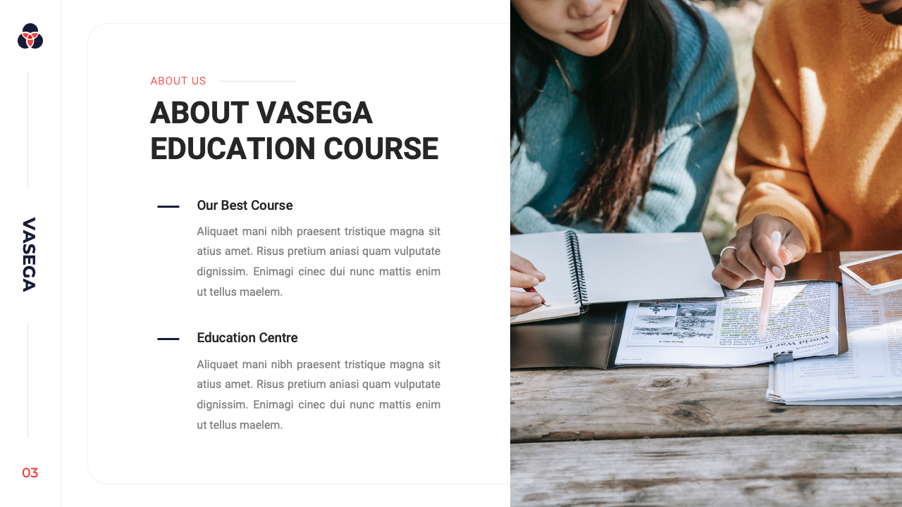 Vasega - Education & Course PowerPoint Template, Presentation Templates