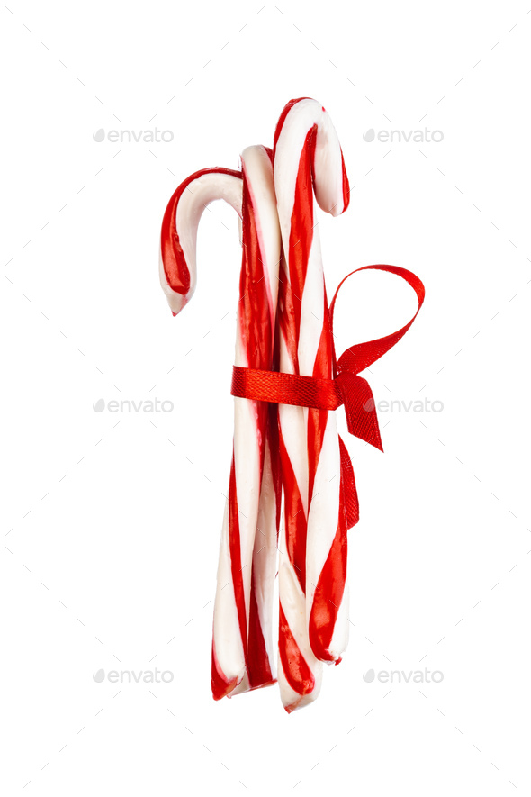Stack of candy canes isolated on white background Stock Photo by ...