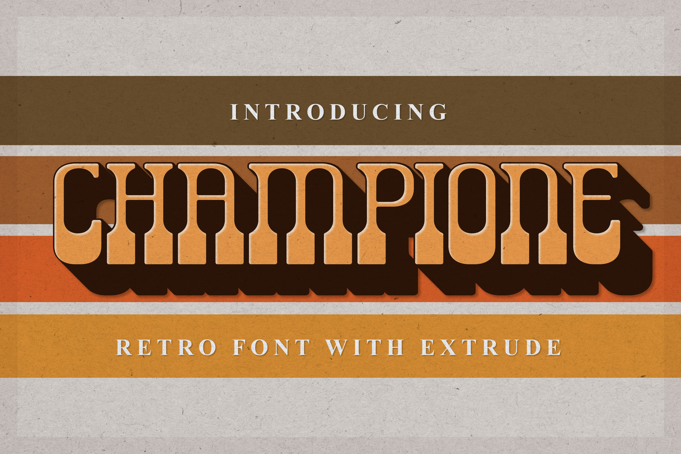 Champione | Retro Font with Extrude, Fonts | GraphicRiver