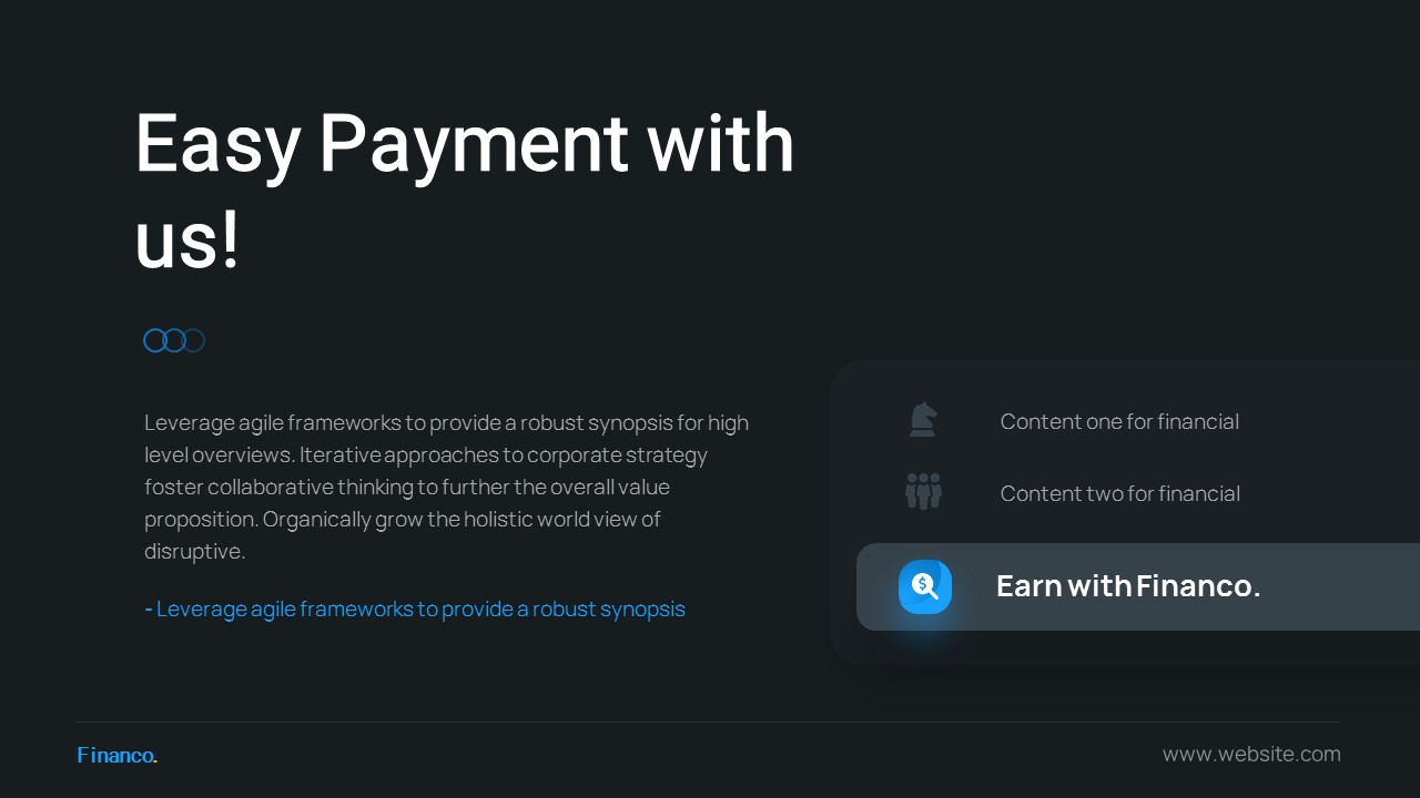 Financo Minimalist Finance PowerPoint Template, Presentation Templates