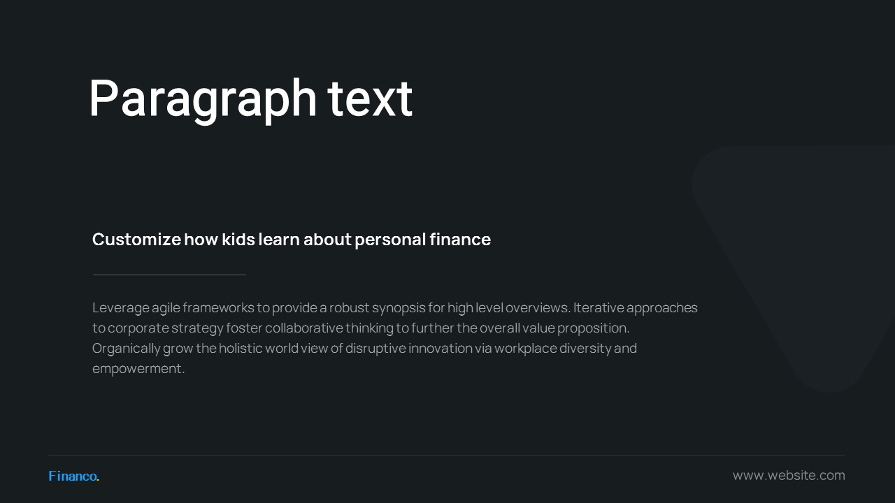 Financo Minimalist Finance PowerPoint Template, Presentation Templates