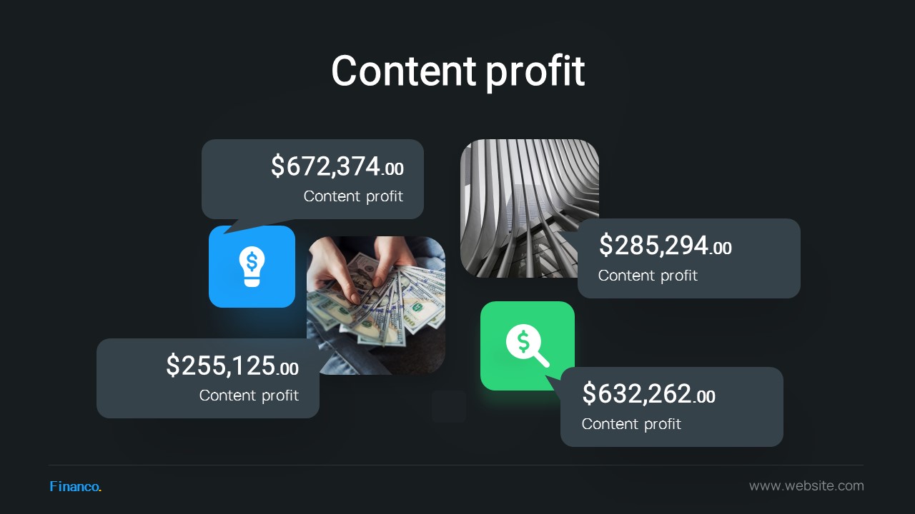 Financo Minimalist Finance PowerPoint Template, Presentation Templates