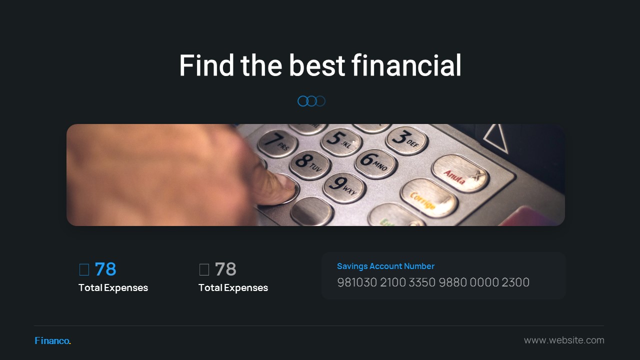 Financo Minimalist Finance PowerPoint Template, Presentation Templates