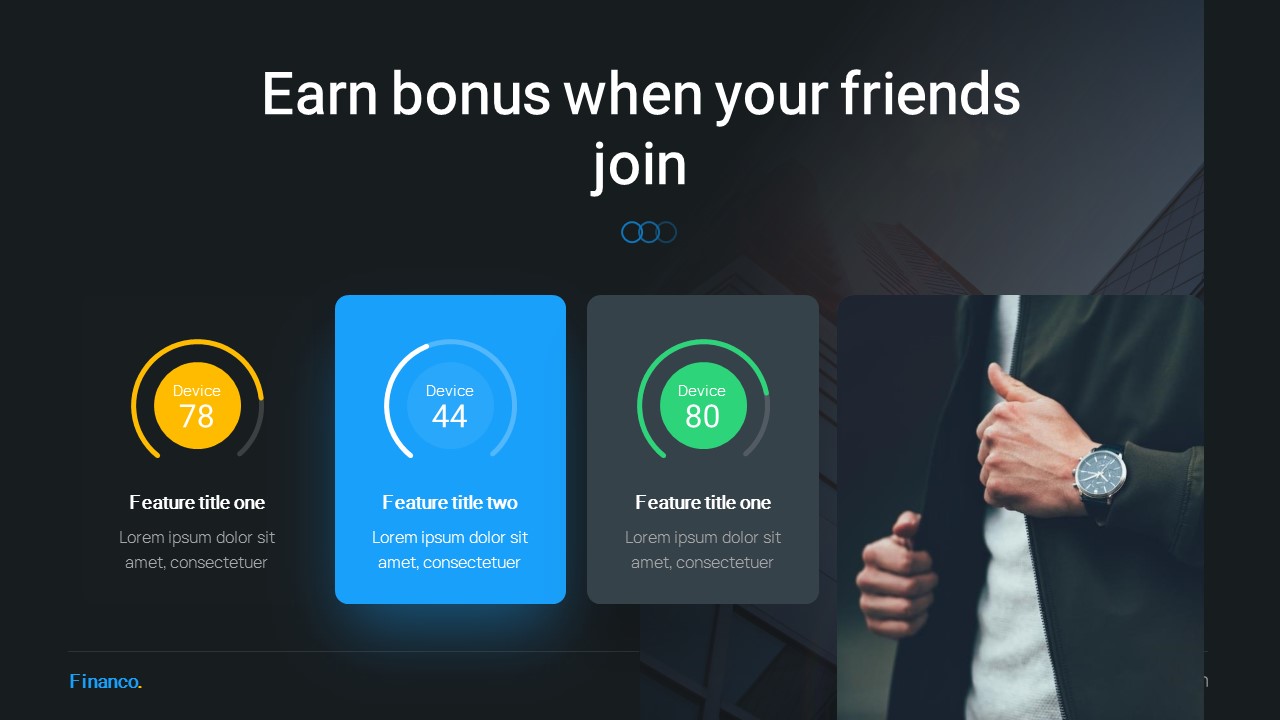 Financo Minimalist Finance PowerPoint Template, Presentation Templates