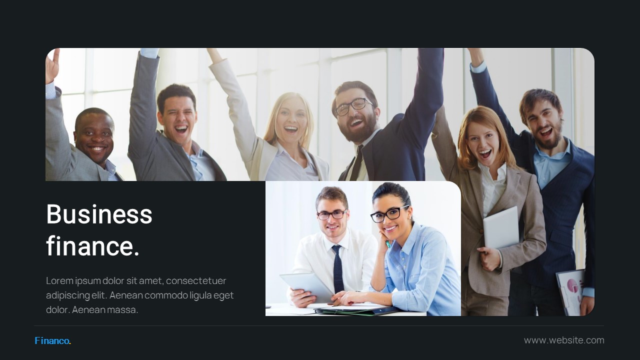 Financo Minimalist Finance PowerPoint Template, Presentation Templates