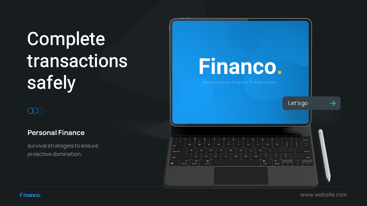 Financo Minimalist Finance PowerPoint Template, Presentation Templates