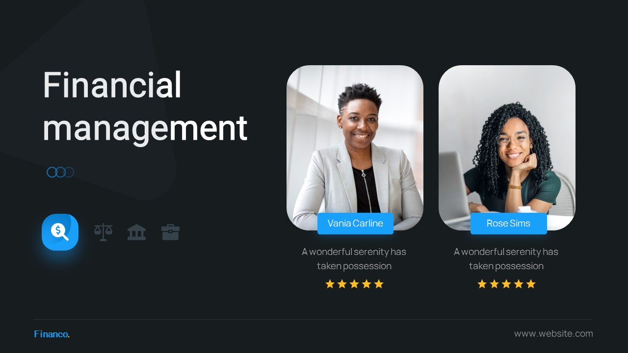 Financo Minimalist Finance PowerPoint Template, Presentation Templates