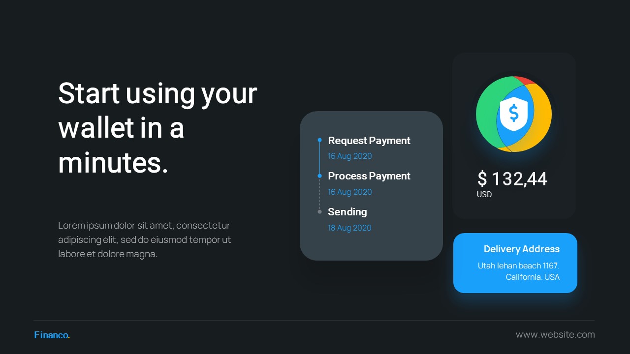 Financo Minimalist Finance PowerPoint Template, Presentation Templates