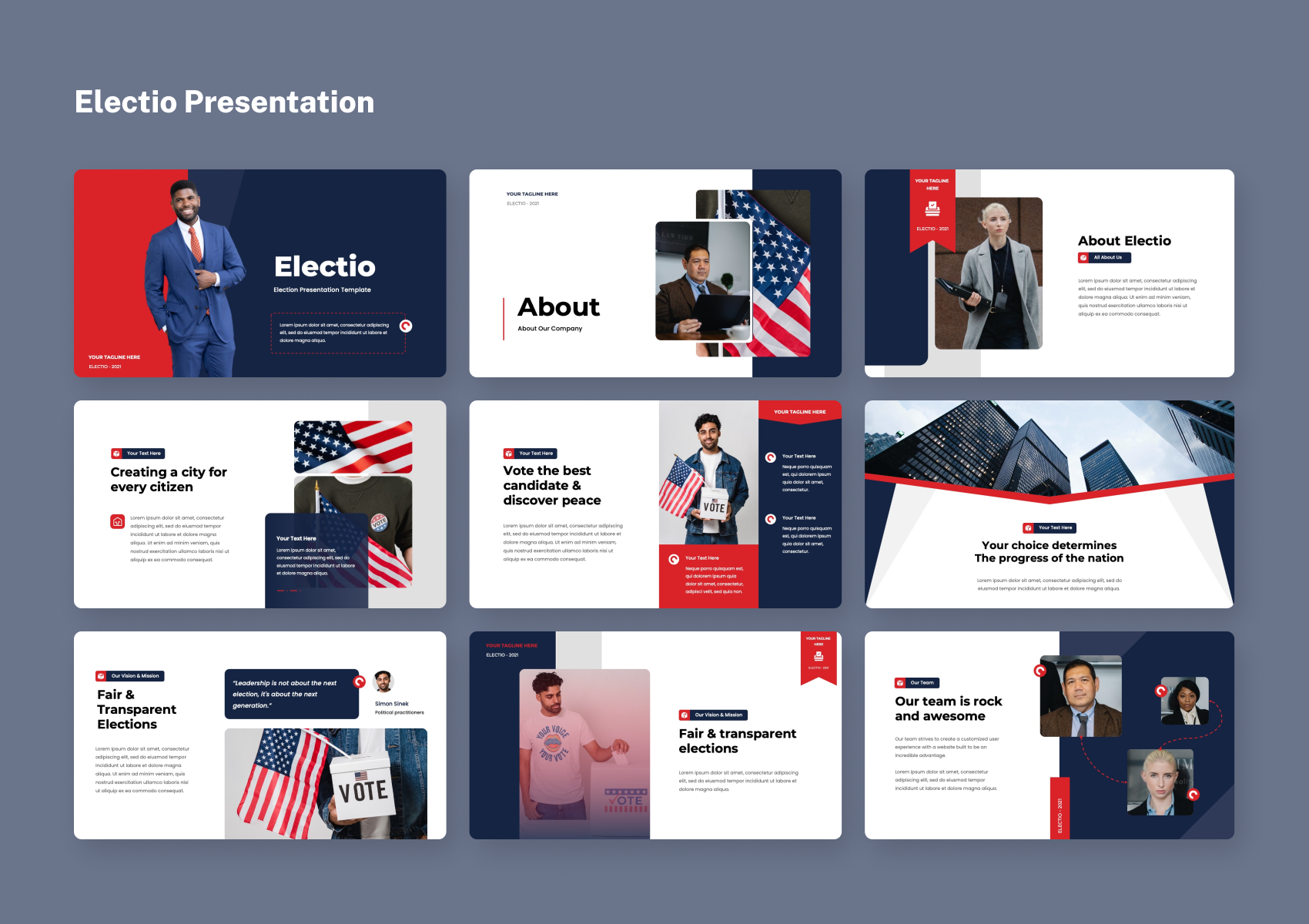 Electio - Election Google Slides Presentation, Presentation Templates