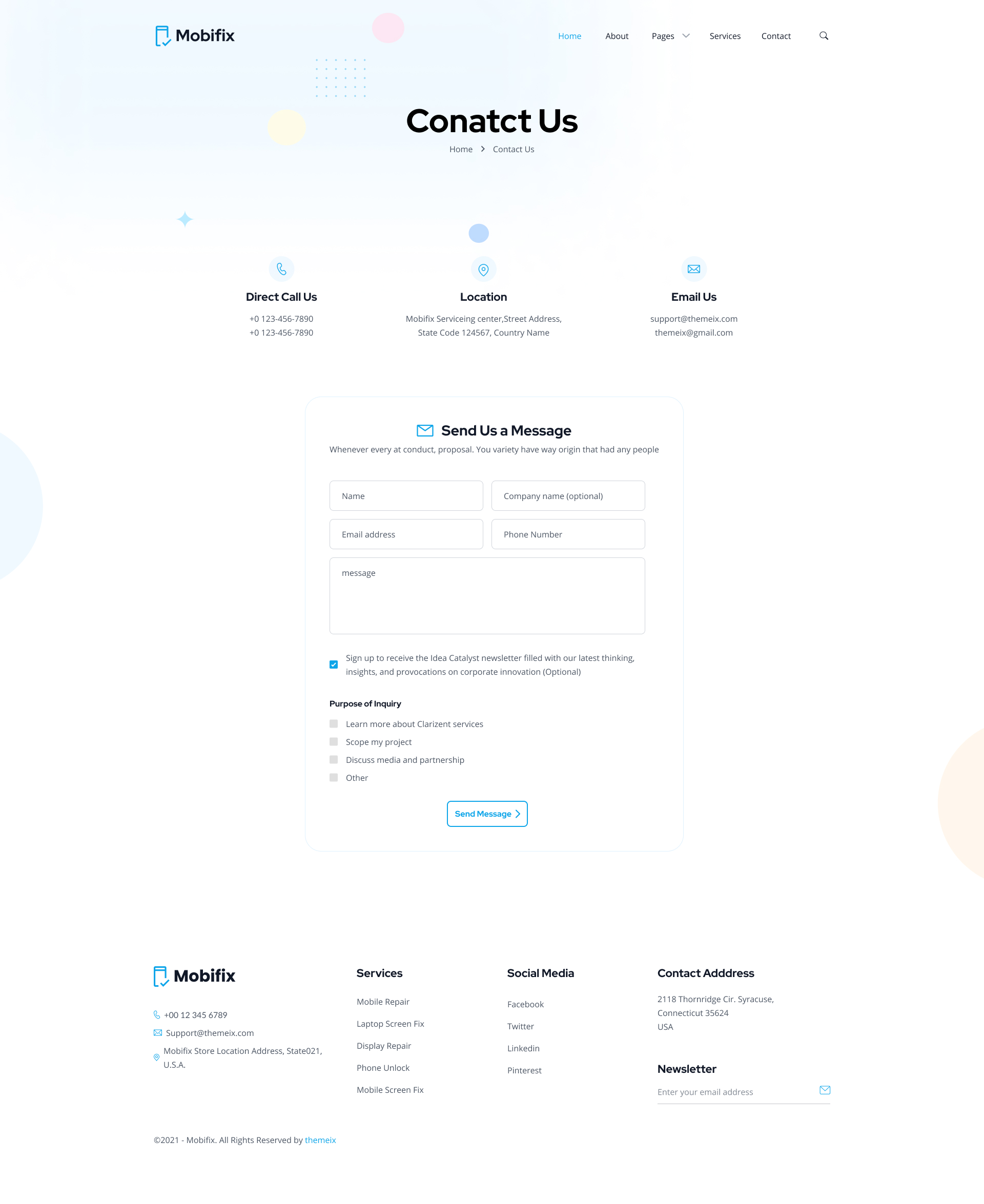 Mobifix - Mobile & Laptop Repair Services Figma UI Template by themeix