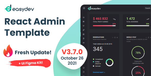 EasyDev — React Redux BS4 Admin & Dashboard Template + Figma by Aspirity
