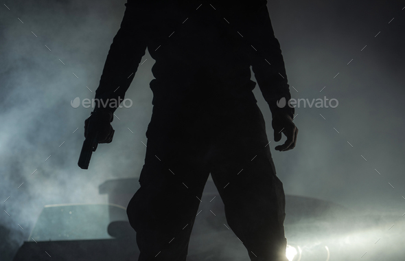 Men with Gun Committing Crime Stock Photo by duallogic | PhotoDune