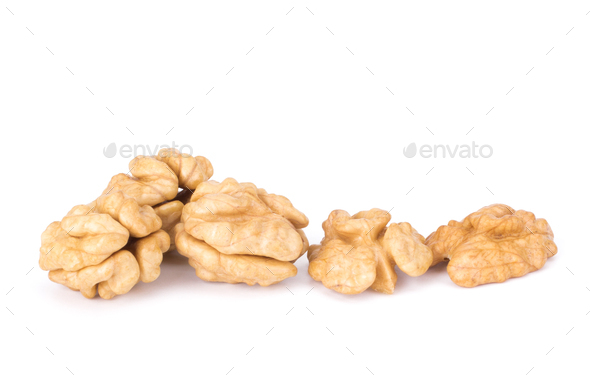 Walnuts peeled isolated on white background Stock Photo by emartsstudio
