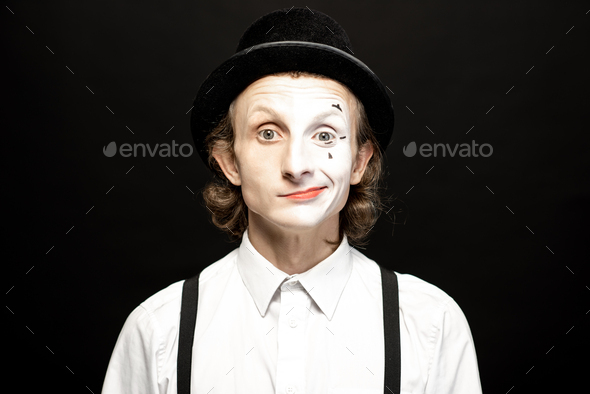 Pantomime on the black background Stock Photo by RossHelen | PhotoDune