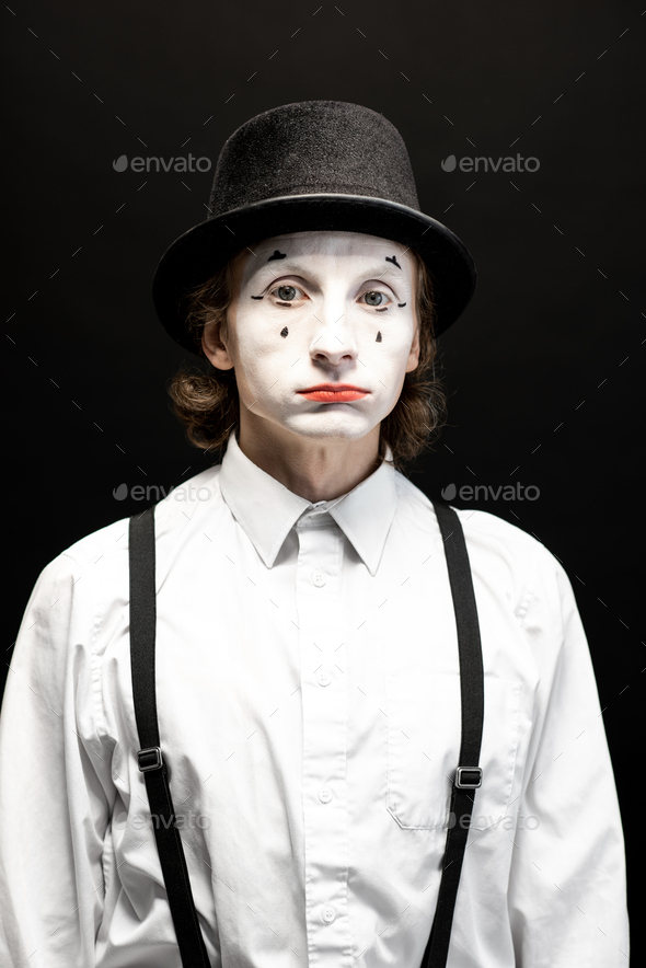 Pantomime on the black background Stock Photo by RossHelen | PhotoDune