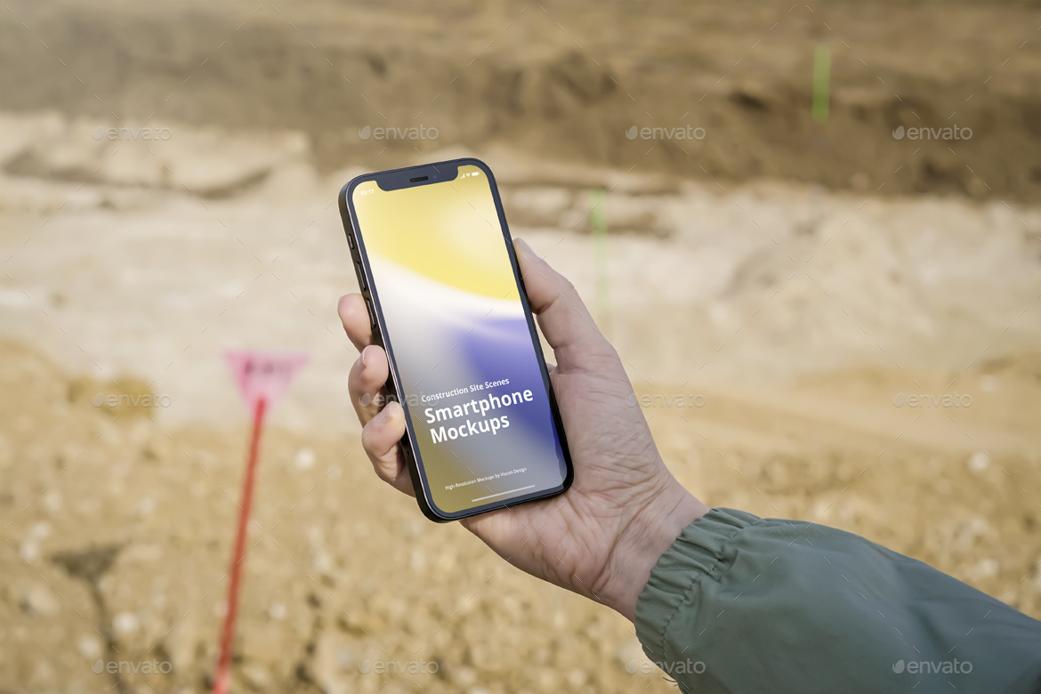Phone Mockup Construction Site Scenes, Graphics | GraphicRiver