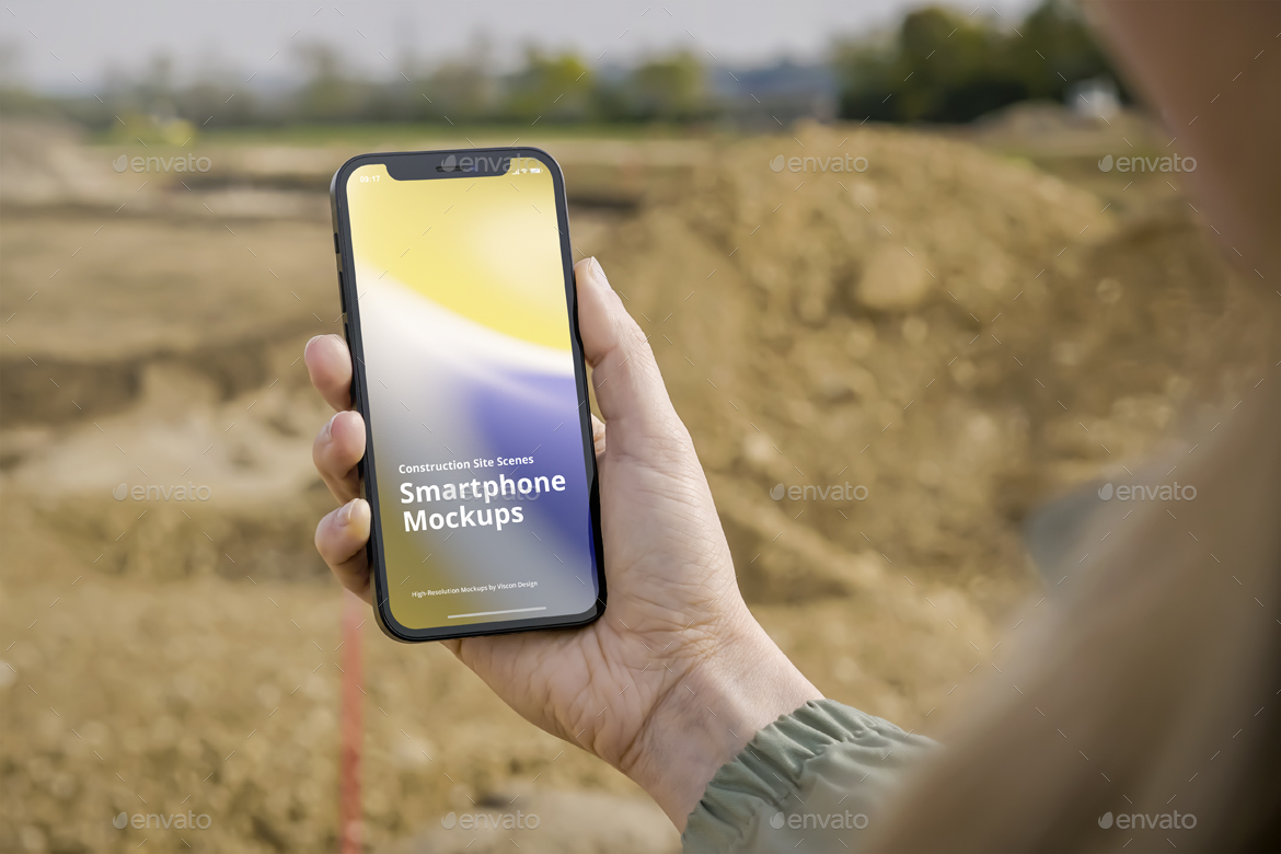 Phone Mockup Construction Site Scenes, Graphics | GraphicRiver