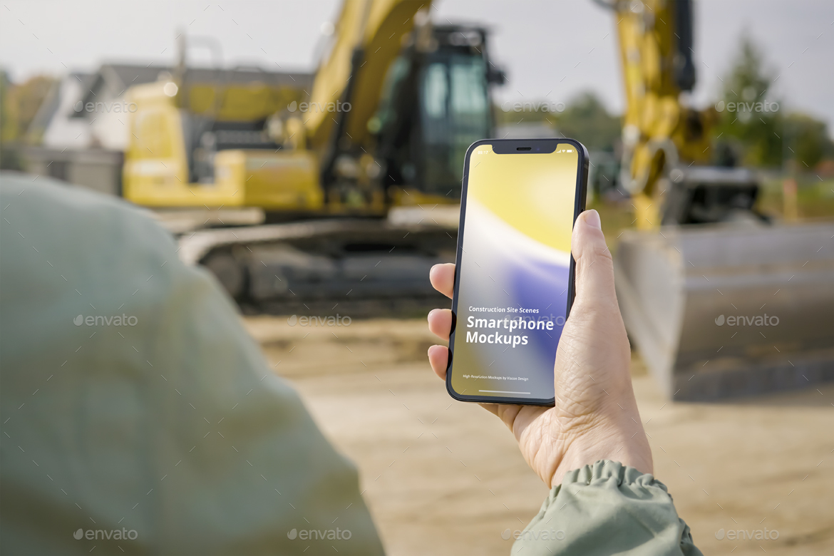 Phone Mockup Construction Site Scenes, Graphics | GraphicRiver