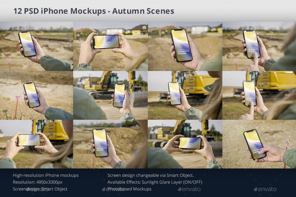 Phone Mockup Construction Site Scenes, Graphics | GraphicRiver
