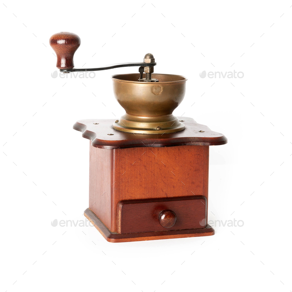 Retro wooden coffee mill Stock Photo by fotyma | PhotoDune