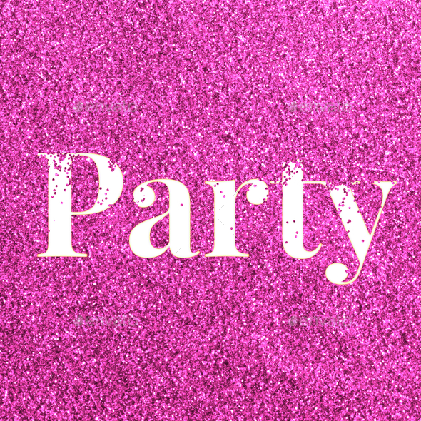 Pink glitter party lettering typography festive effect Stock Photo by ...