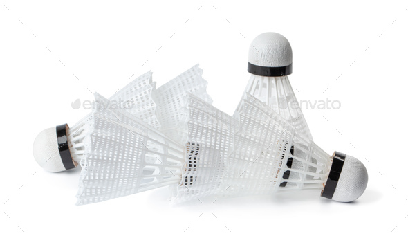 Group of shuttlecocks isolated on white background Stock Photo by ...