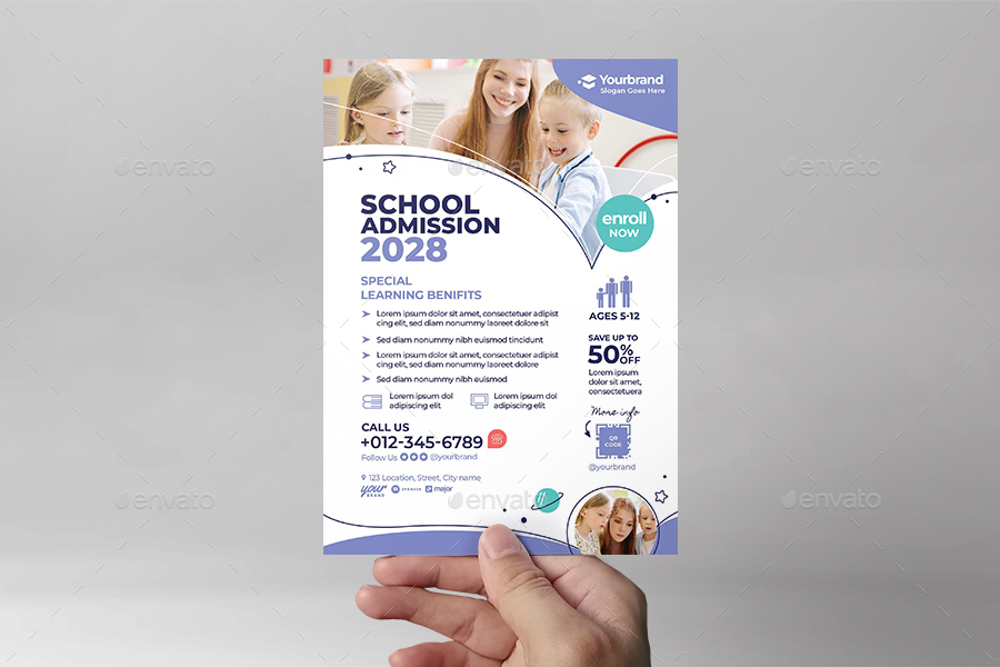 Modern School Education Flyer, Print Templates | GraphicRiver