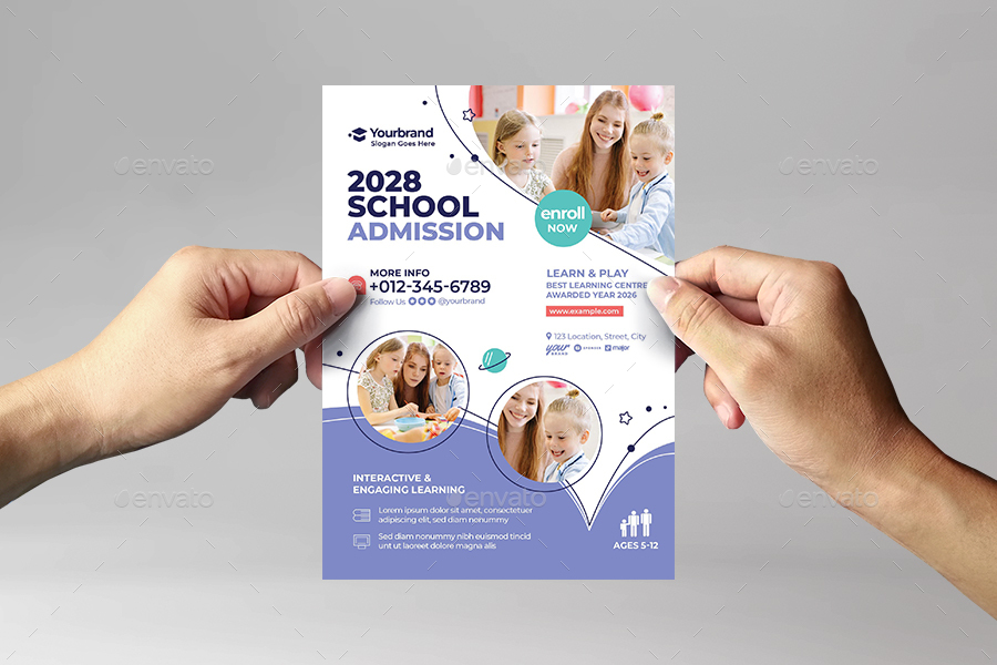 Modern School Education Flyer, Print Templates | GraphicRiver