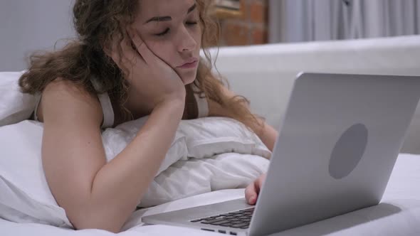 Female Sleeping in Bed Working Laptop in Bed, Stock Footage | VideoHive