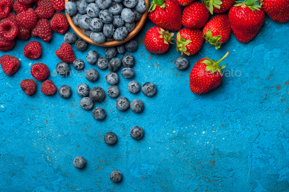 Berries assorted mix of strawberry, blueberry, raspberry. Various fresh ...