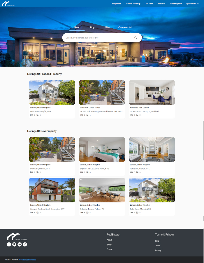 Real Estate Property Manager - Property Listings Website for Realtors ...