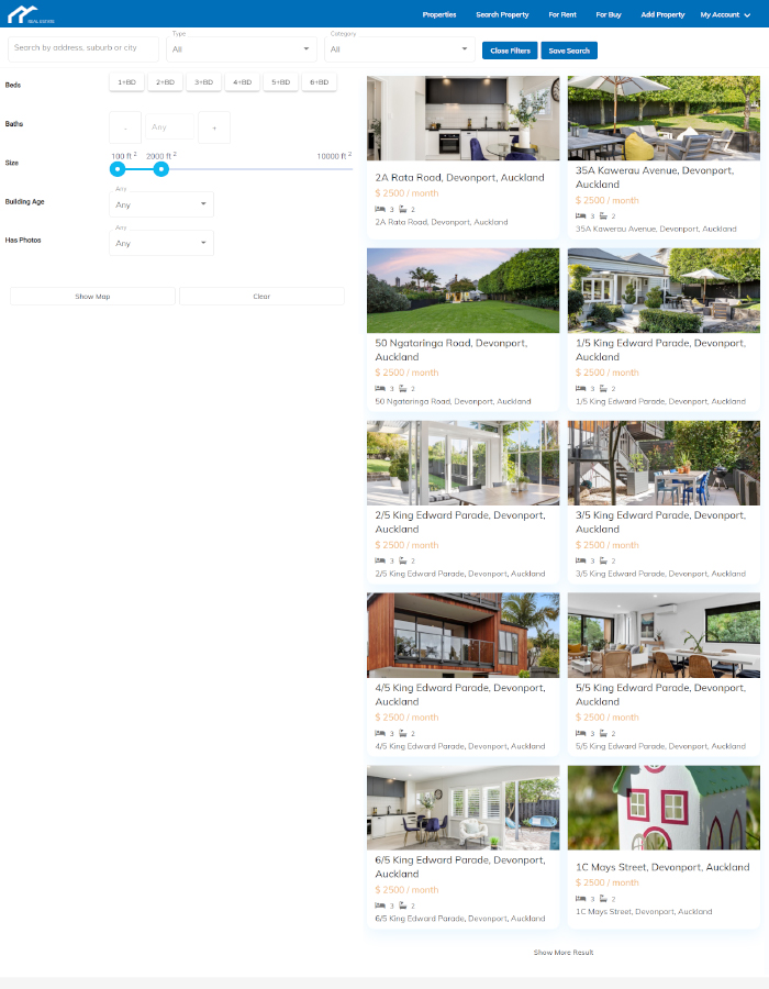 Real Estate Property Manager - Property Listings Website for Realtors ...