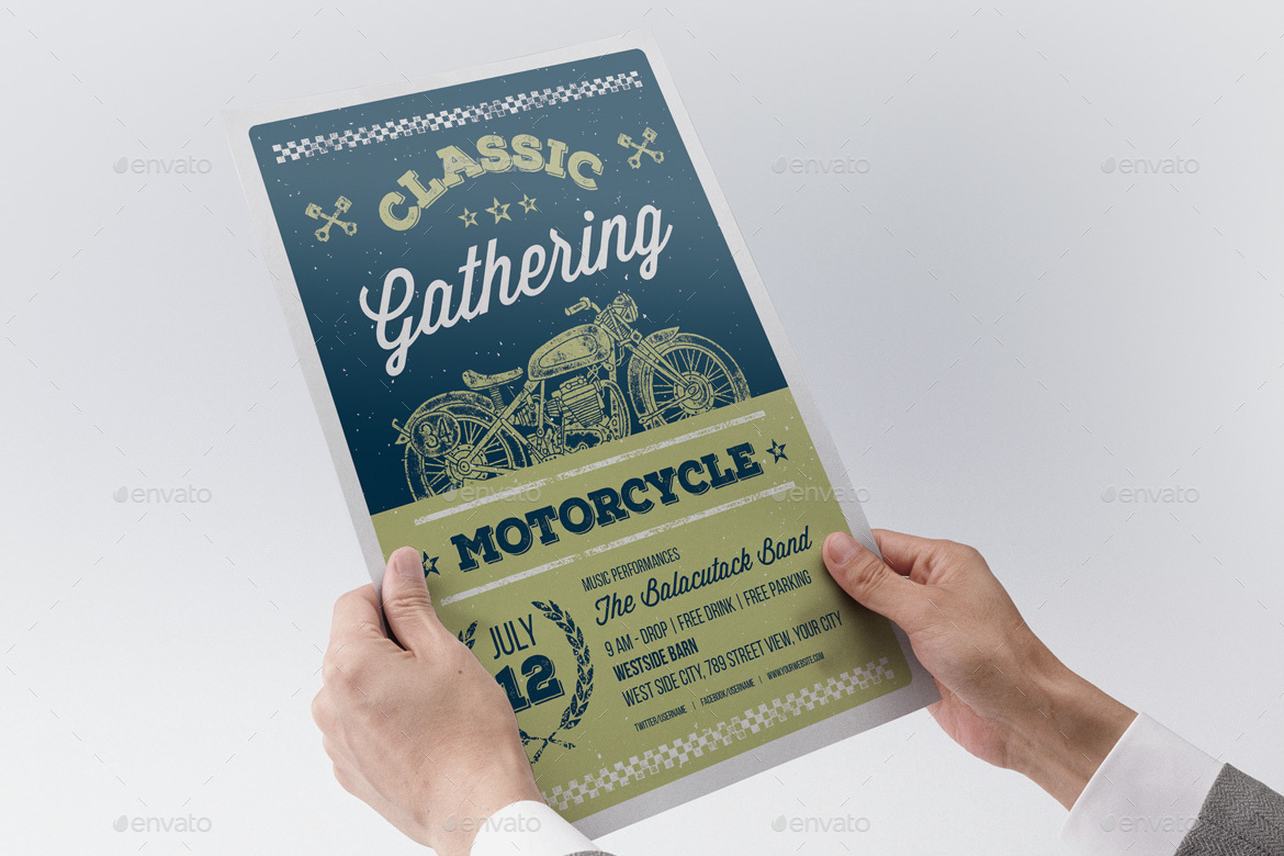 Classic Gathering Motorcycle Flyers by me55enjah | GraphicRiver
