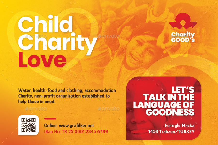 Charity Postcard Templates, Print Templates | GraphicRiver