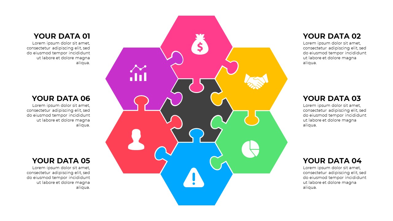 Puzzle Infographics PowerPoint Template Diagrams, Presentation Templates